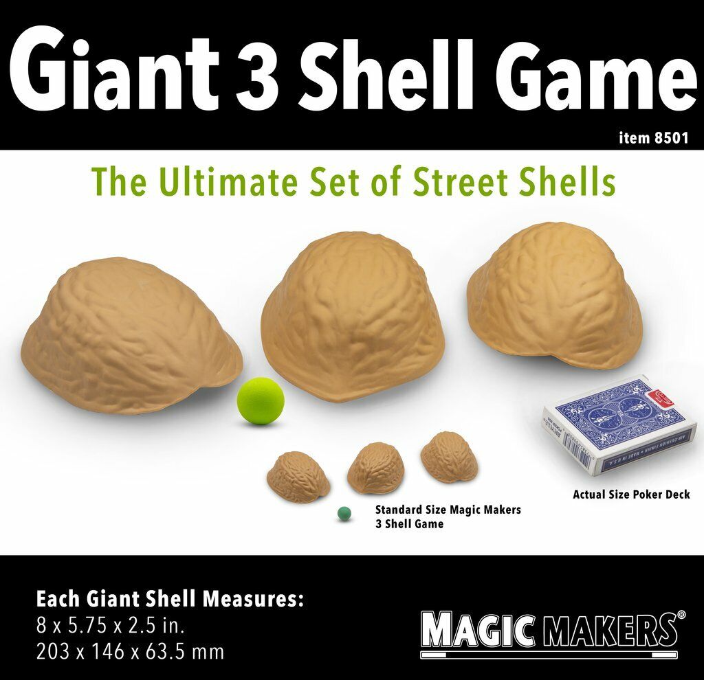Giant Three Shell Game with Green Ball – Magic Inc.